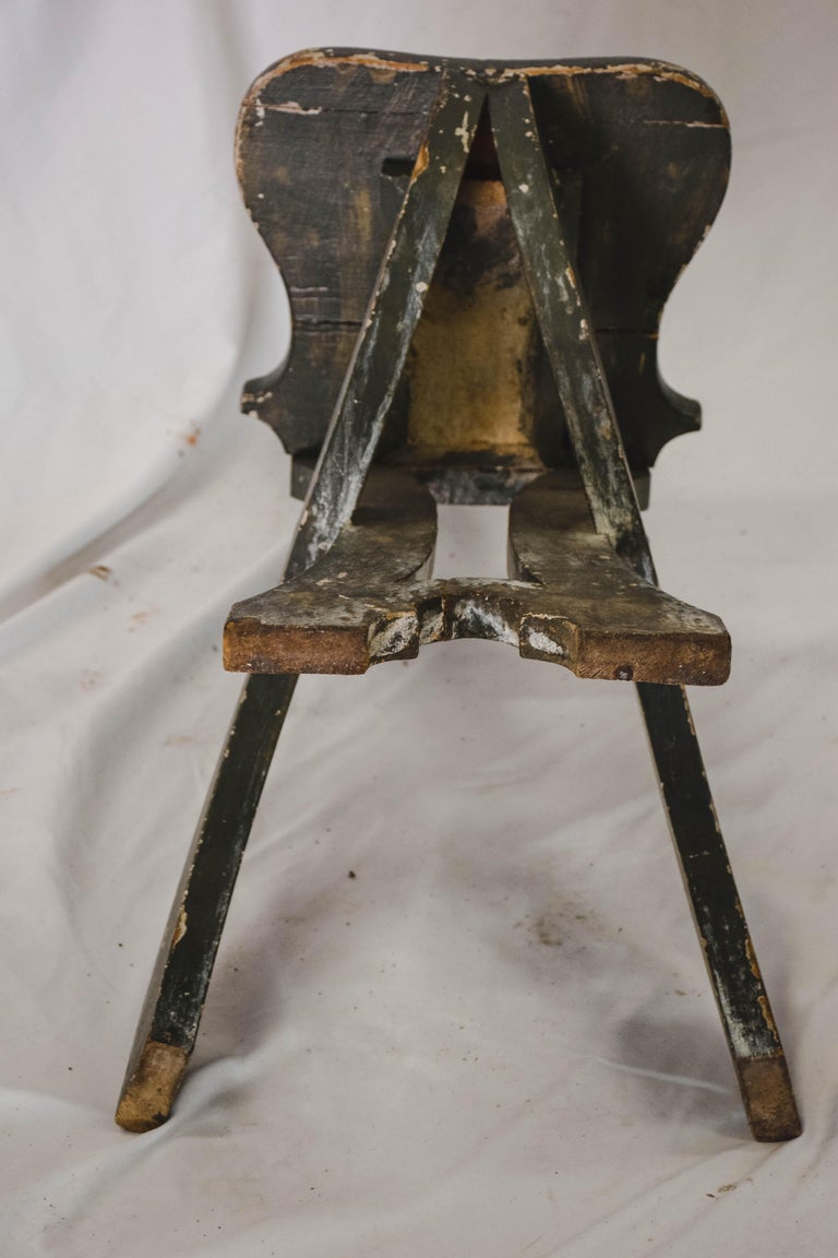 Swedish Painted Milking Chair at 1stDibs