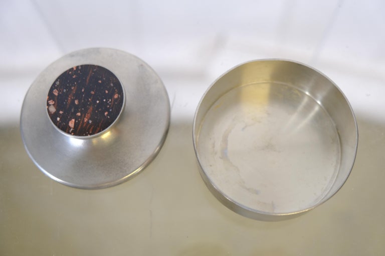 Small Swedish Pewter Box with Porphyry inlay, made in 1974. For Sale at ...