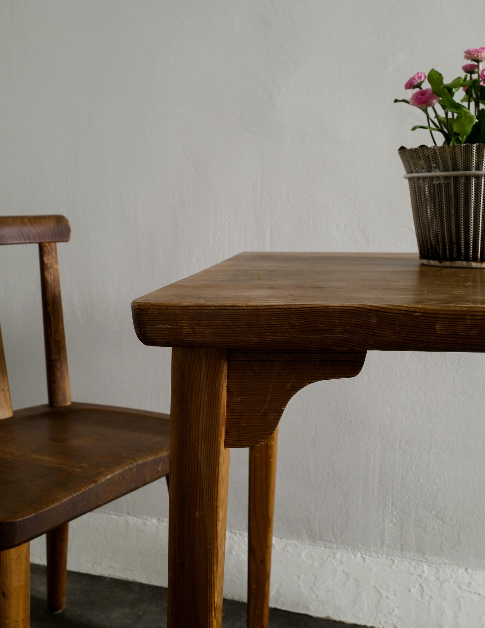 Swedish Pine Café Side Dining Table Produced by Nordiska Kompaniet ...
