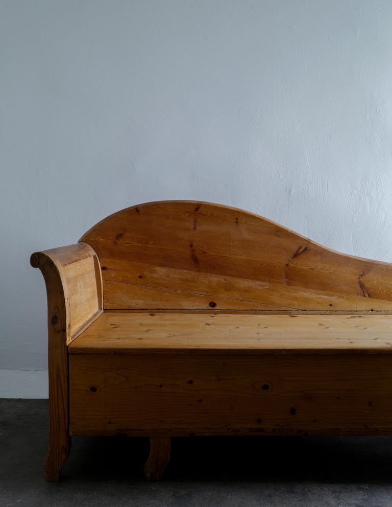 Swedish Pine Chaise Canapé Sofa in a Wabi-Sabi Style Produced in the ...
