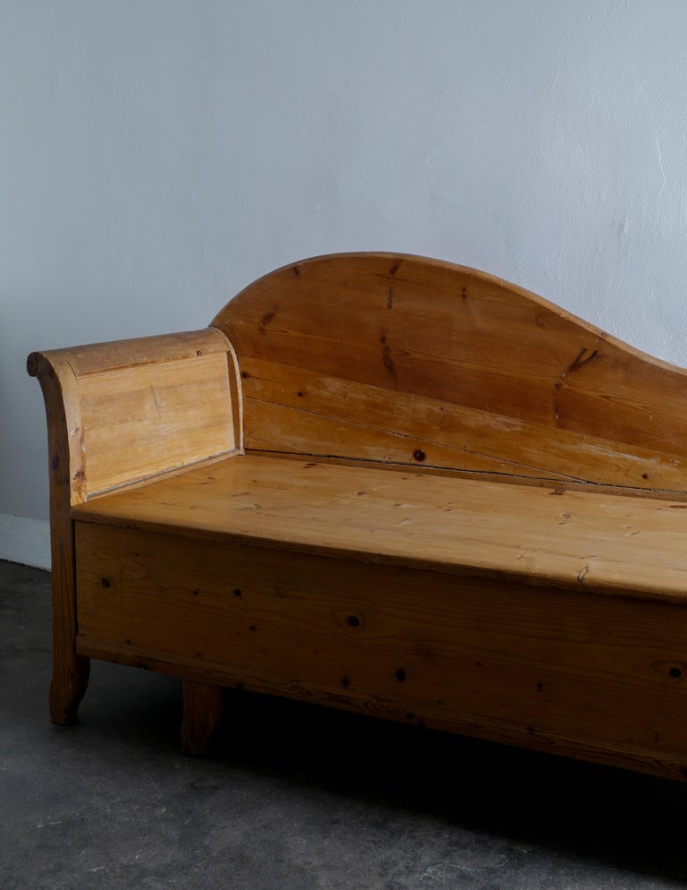 Swedish Pine Chaise Canapé Sofa in a Wabi-Sabi Style Produced in the ...