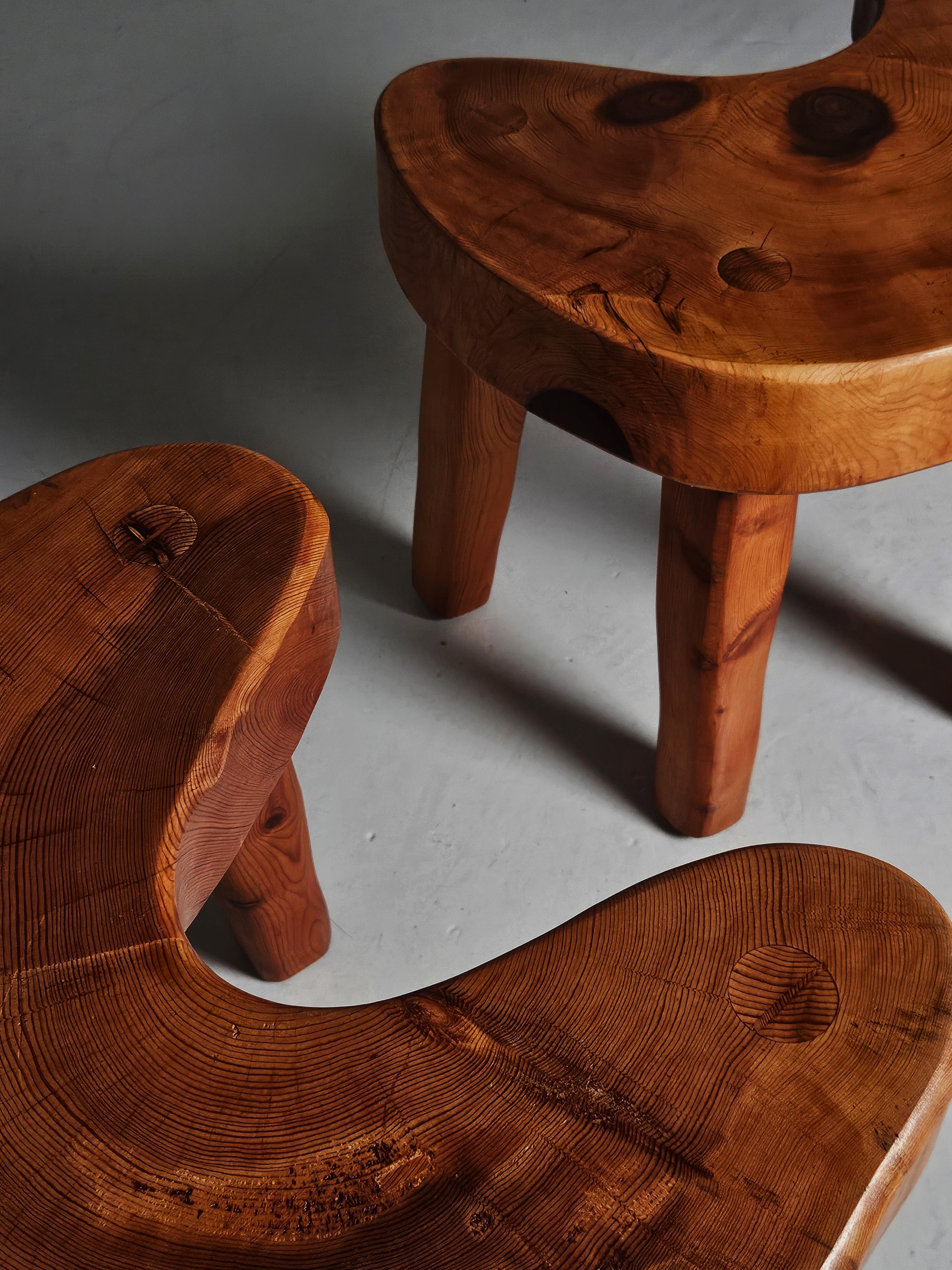 Swedish pine stools by Stig Sandqvist, 1950s For Sale at 1stDibs