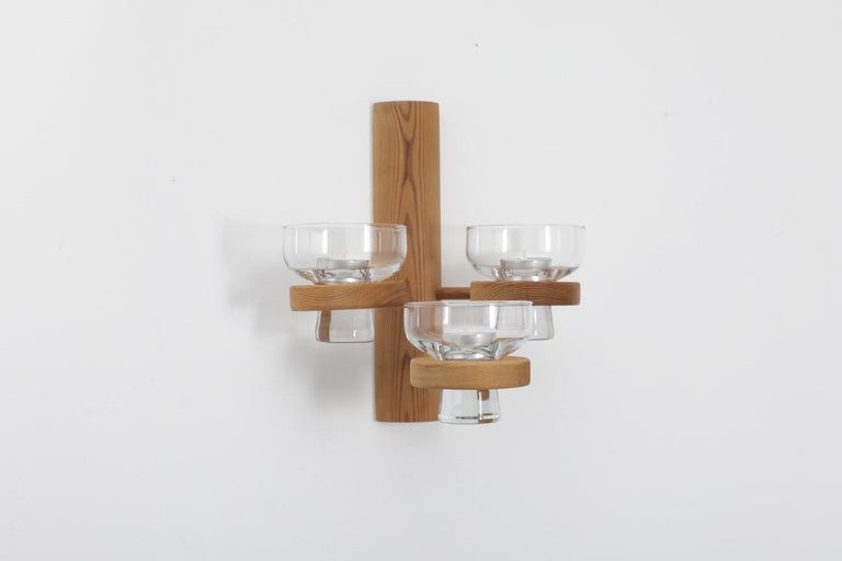 Swedish Pine Wall Mounted Candelabra For Sale at 1stDibs
