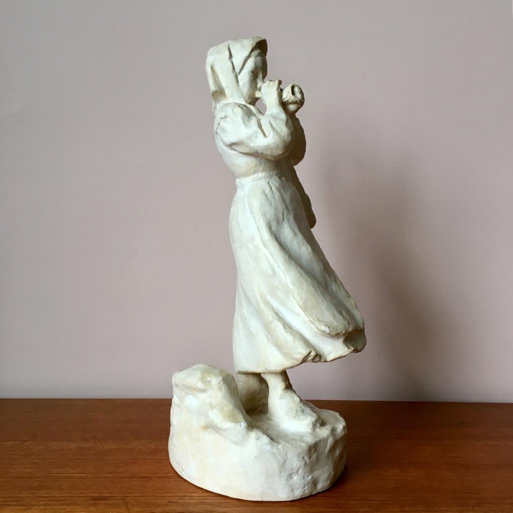 Swedish Plaster Sculpture of the Girl by Erik Arvid Backlund, 1917 For ...