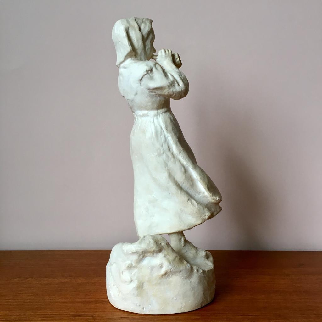 Swedish Plaster Sculpture of the Girl by Erik Arvid Backlund, 1917 For ...