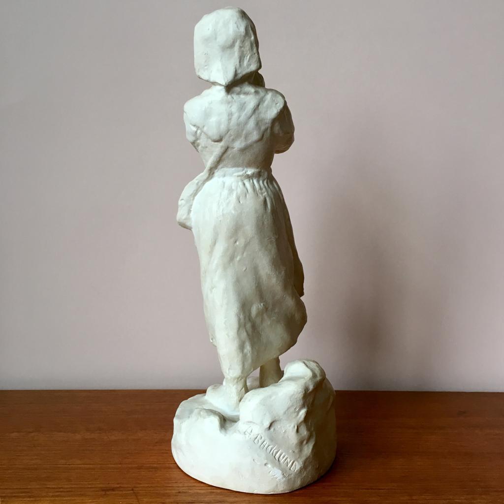 Swedish Plaster Sculpture of the Girl by Erik Arvid Backlund, 1917 For ...