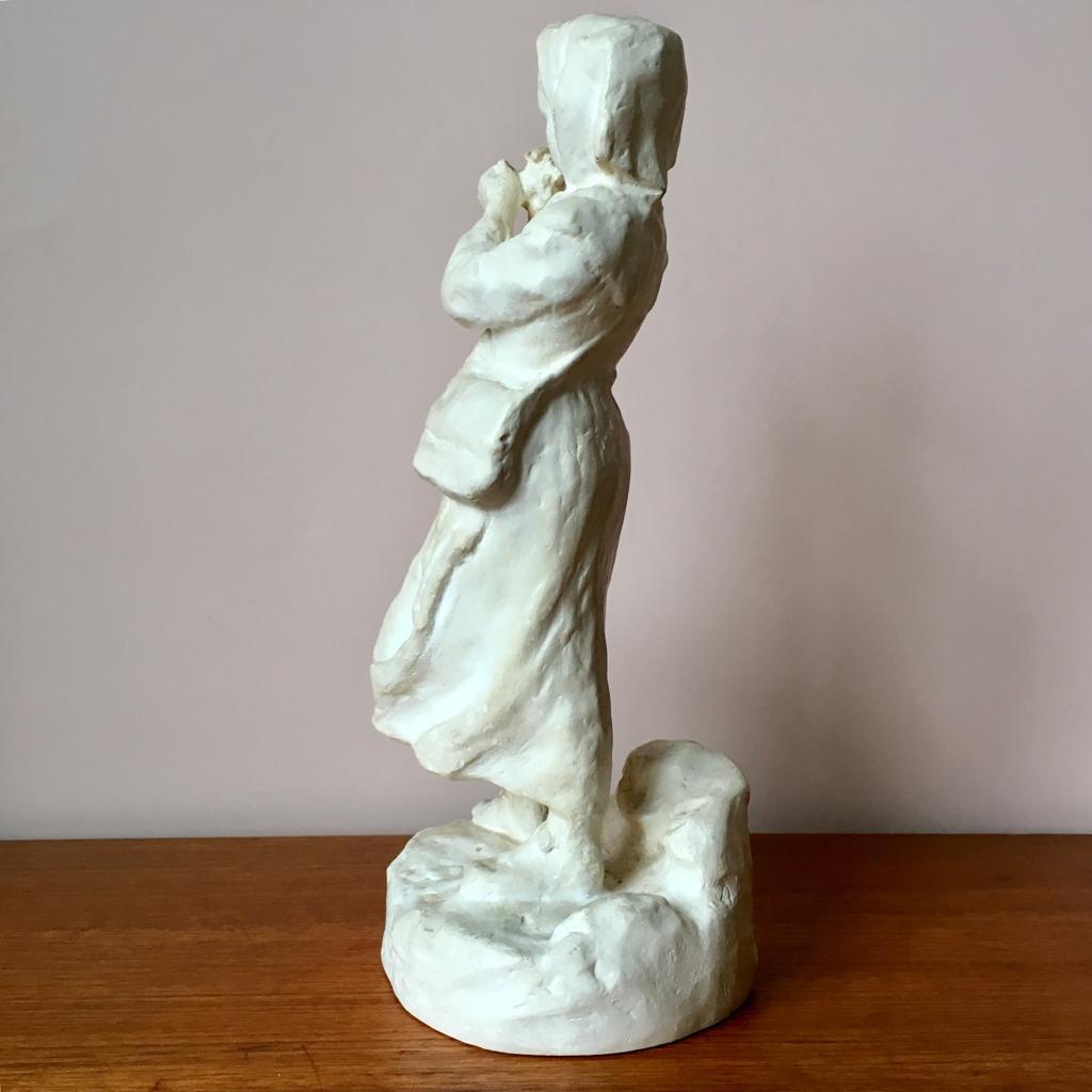 Swedish Plaster Sculpture of the Girl by Erik Arvid Backlund, 1917 For ...