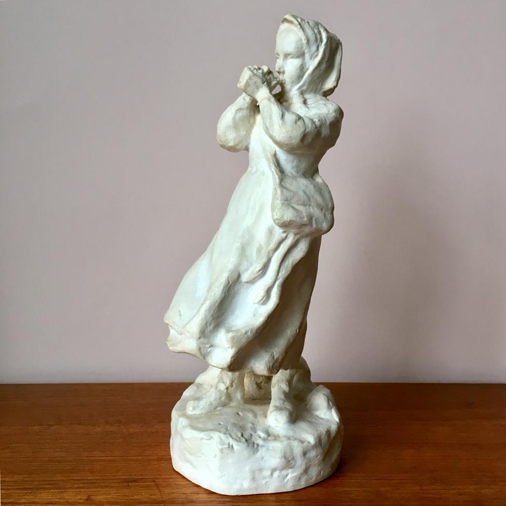 Swedish Plaster Sculpture of the Girl by Erik Arvid Backlund, 1917 For ...