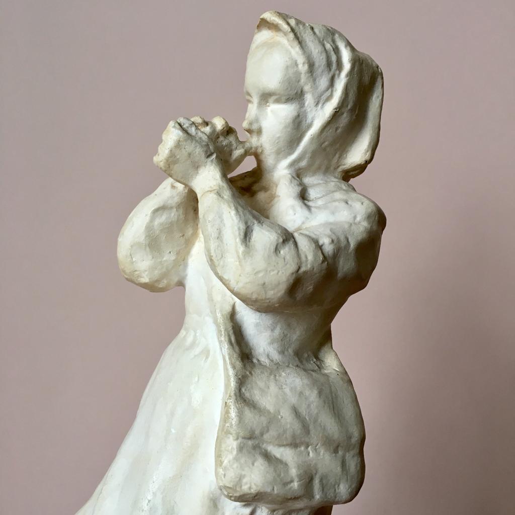 Swedish Plaster Sculpture of the Girl by Erik Arvid Backlund, 1917 For ...