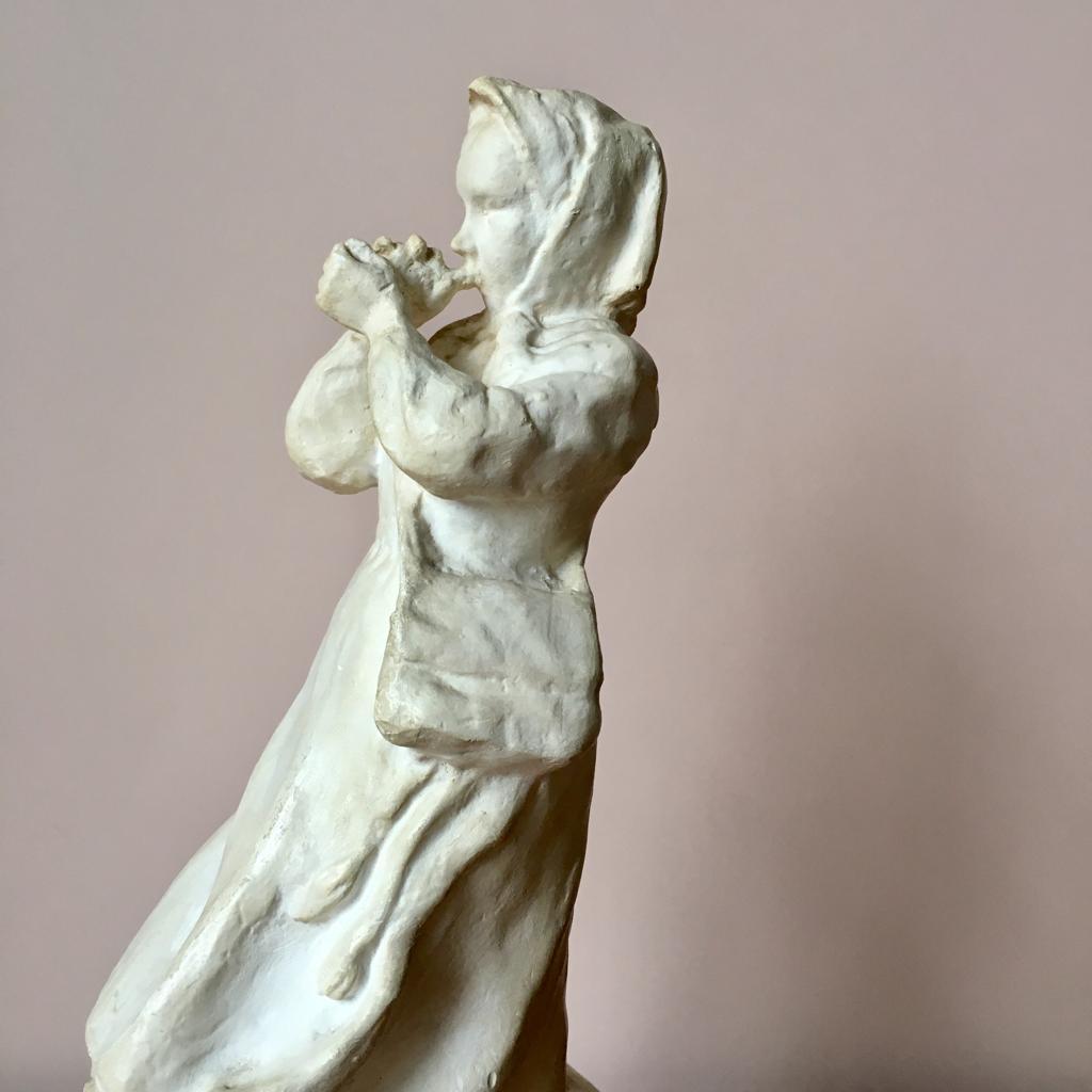 Swedish Plaster Sculpture of the Girl by Erik Arvid Backlund, 1917 For ...