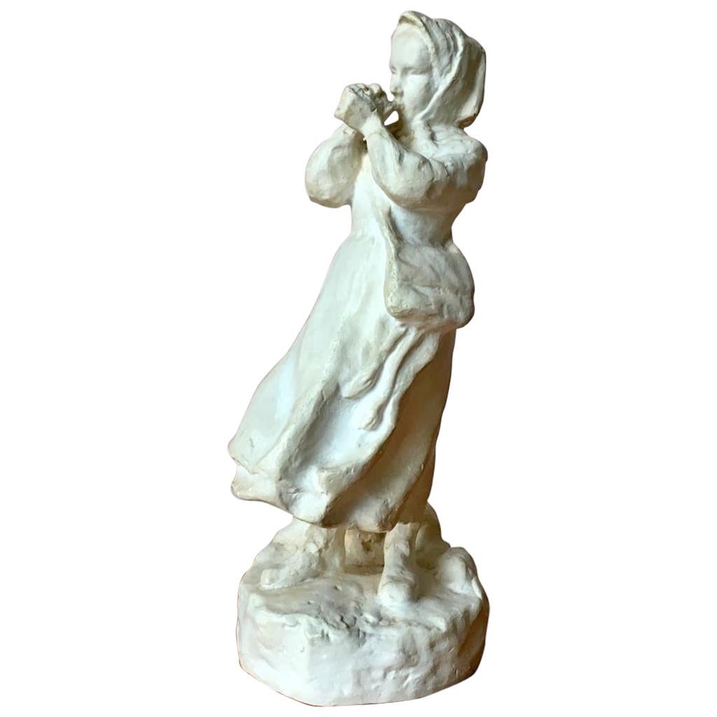 Swedish Plaster Sculpture of the Girl by Erik Arvid Backlund, 1917 For ...