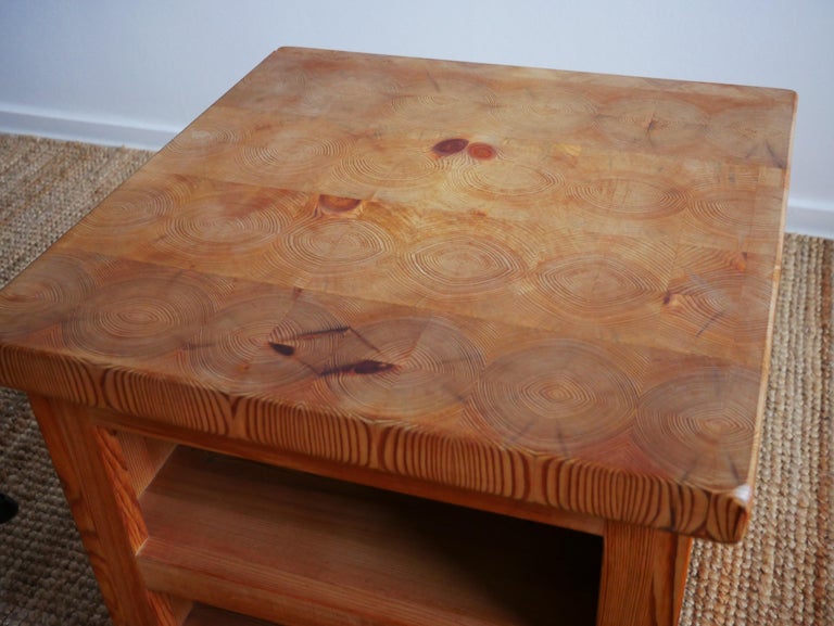 Swedish Rare Pine Side Table, circa 1970 For Sale at 1stDibs