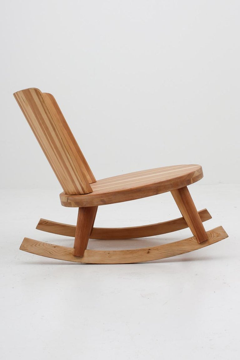 Swedish Rocking Chair in Pine, 1940s For Sale at 1stDibs