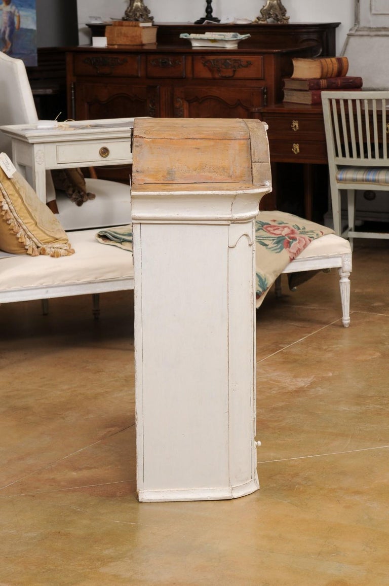 Swedish Rococo 1770s Painted Wood Wall Cabinet with Chapeau de Gendarme ...