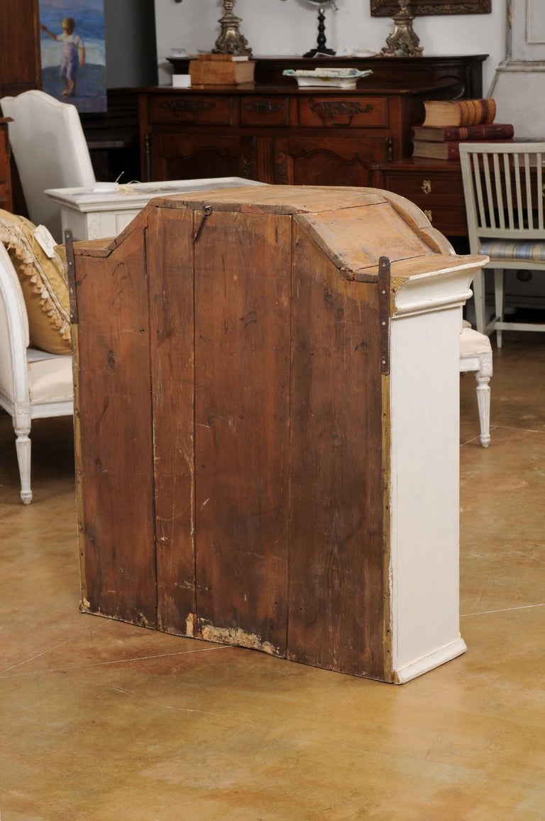 Swedish Rococo 1770s Painted Wood Wall Cabinet with Chapeau de Gendarme ...