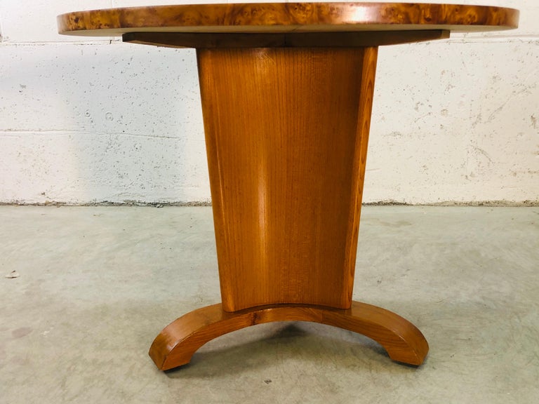 Swedish Round Burl Wood Table For Sale at 1stDibs