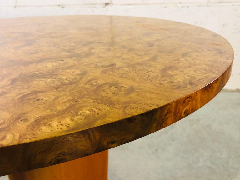 Swedish Round Burl Wood Table For Sale at 1stDibs