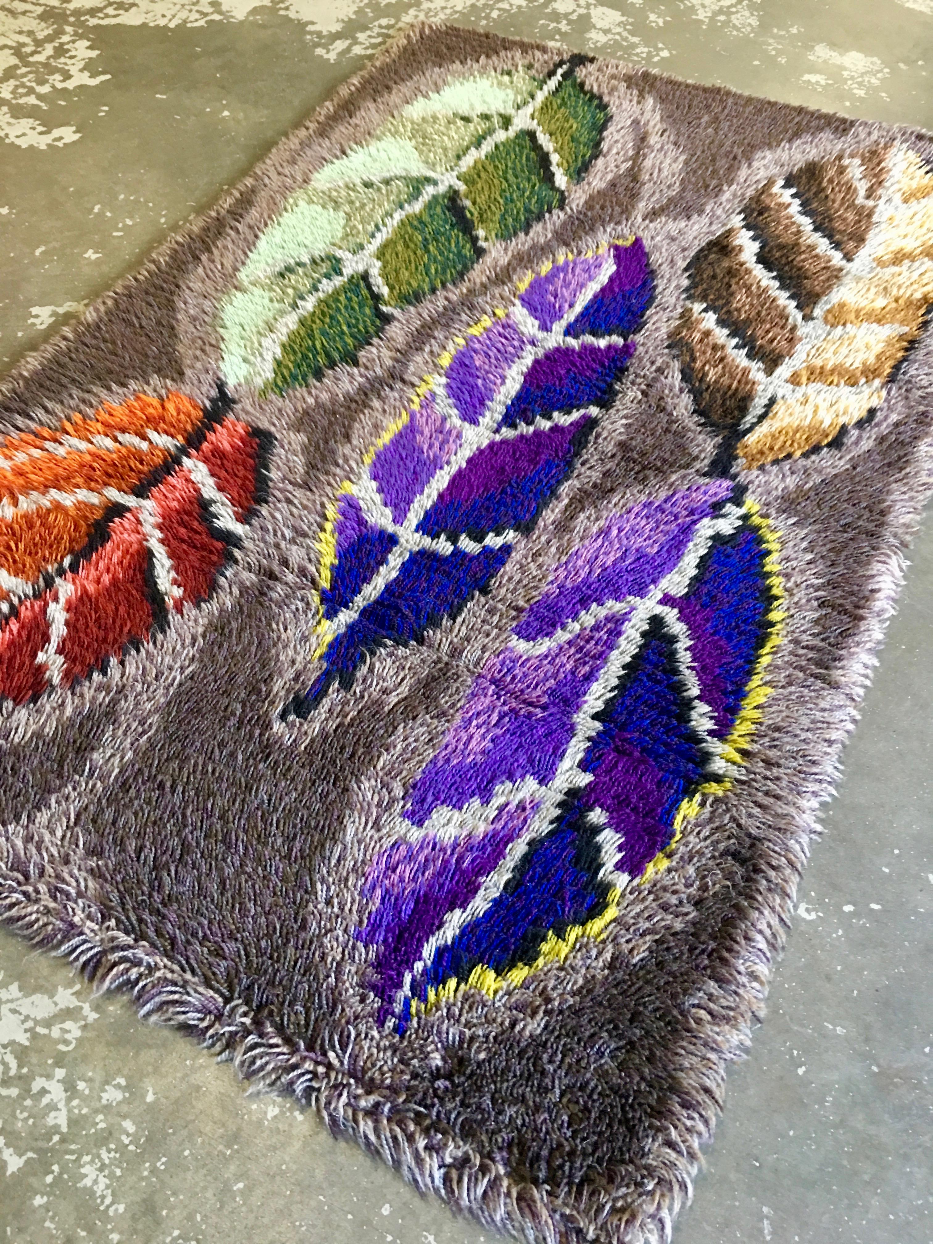 Swedish ryamatta circa 1960's Svenskt Tenn Josef Frank style at 1stDibs