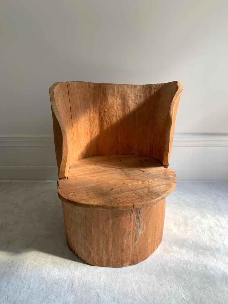 Swedish Sculptural Brutalist Stump Chair in Pine, circa 1950s at ...
