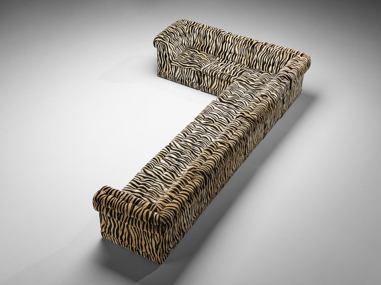 Swedish Sectional Sofa in Zebra Upholstery at 1stDibs | patterned ...