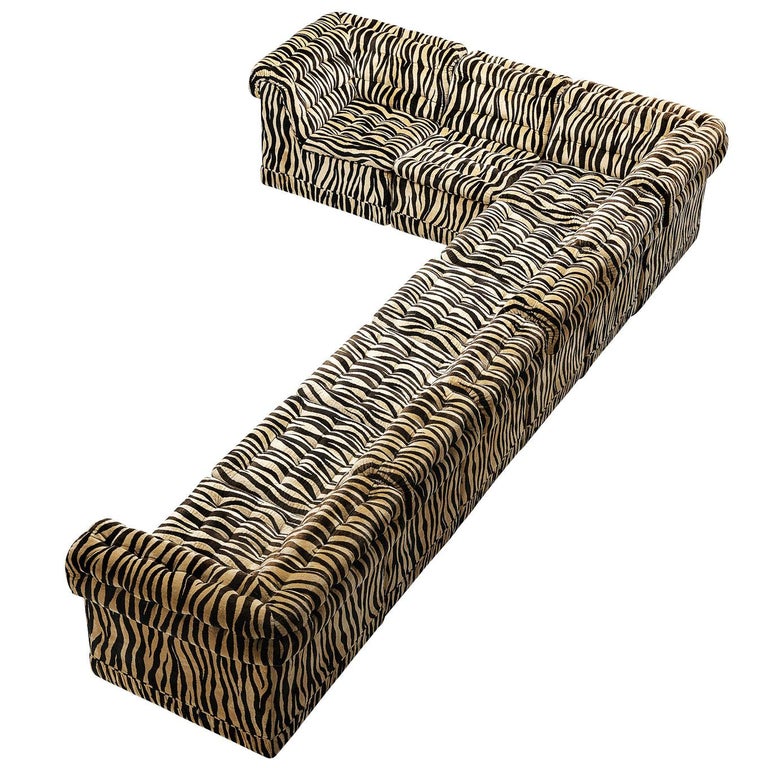 Swedish Sectional Sofa in Zebra Upholstery at 1stDibs | patterned ...