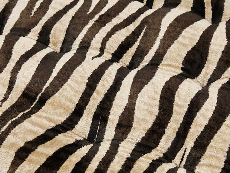 Swedish Sectional Sofa in Zebra Upholstery For Sale at 1stDibs
