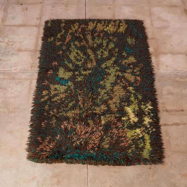 Swedish Shaggy Rya Rug For Sale at 1stDibs