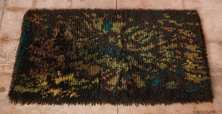 Swedish Shaggy Rya Rug For Sale at 1stDibs