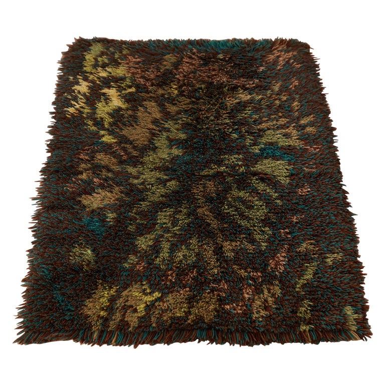 Swedish Shaggy Rya Rug For Sale at 1stDibs