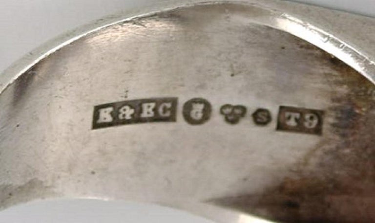 Swedish Silversmith, Art Deco Style Ring in Sterling Silver Adorned ...