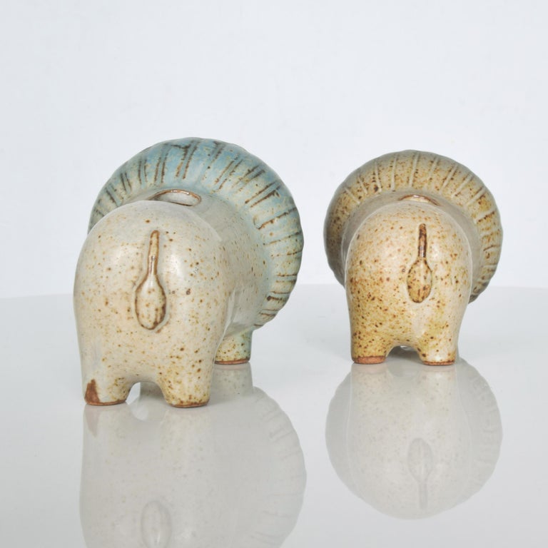 Swedish Stoneware Art Pottery Modern Lion Planter Set Lisa Larson Style ...