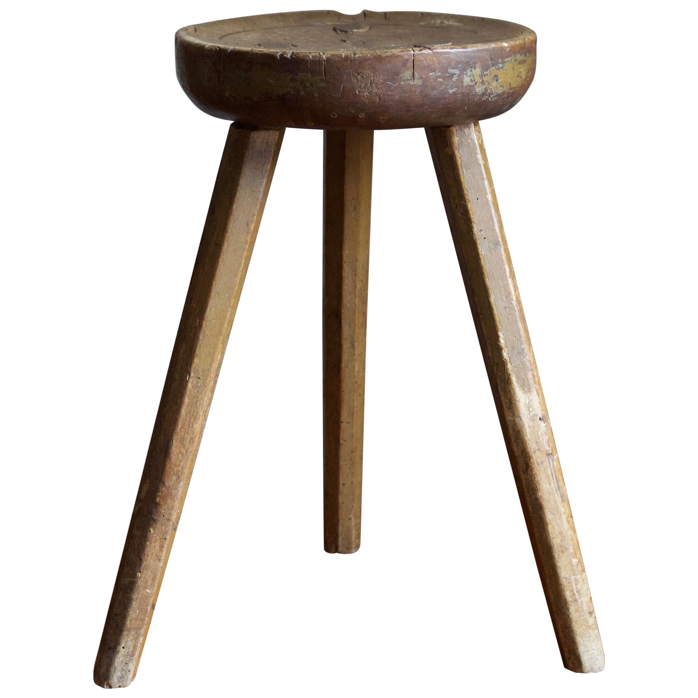 Swedish, Free-Form Stool, Carved Wood, Sweden, c. 1940s For Sale at 1stDibs