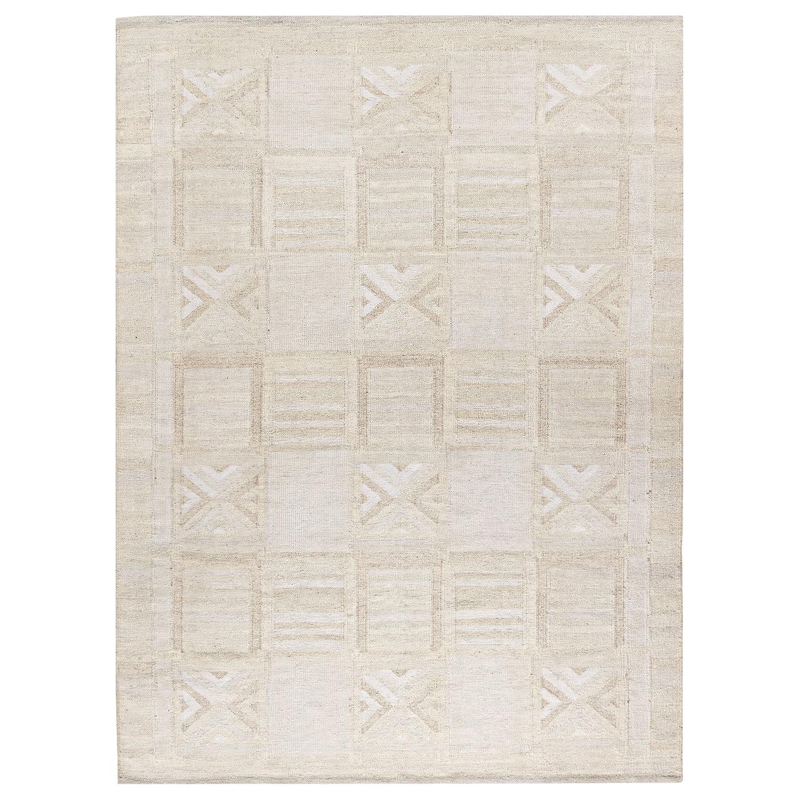 Vintage Swedish Kilim Röllakan Rug with Scandinavian Modern Style ...