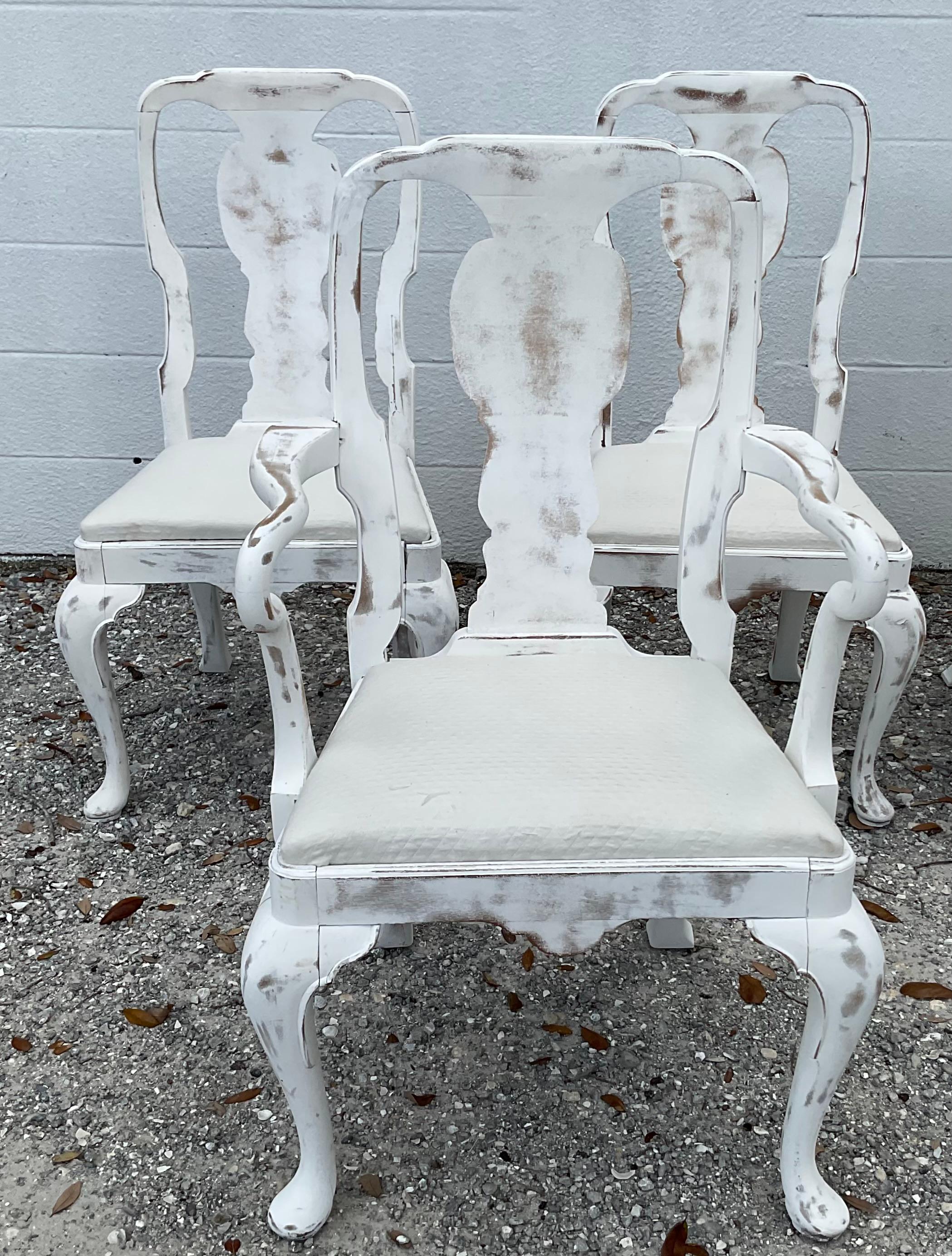 Swedish Style Queen Anne Dining Chairs, Set of 6 For Sale at 1stDibs