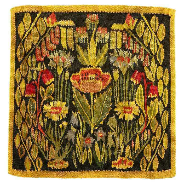 Swedish Textile with Bold Floral Design Look, 1900-1920 at 1stDibs