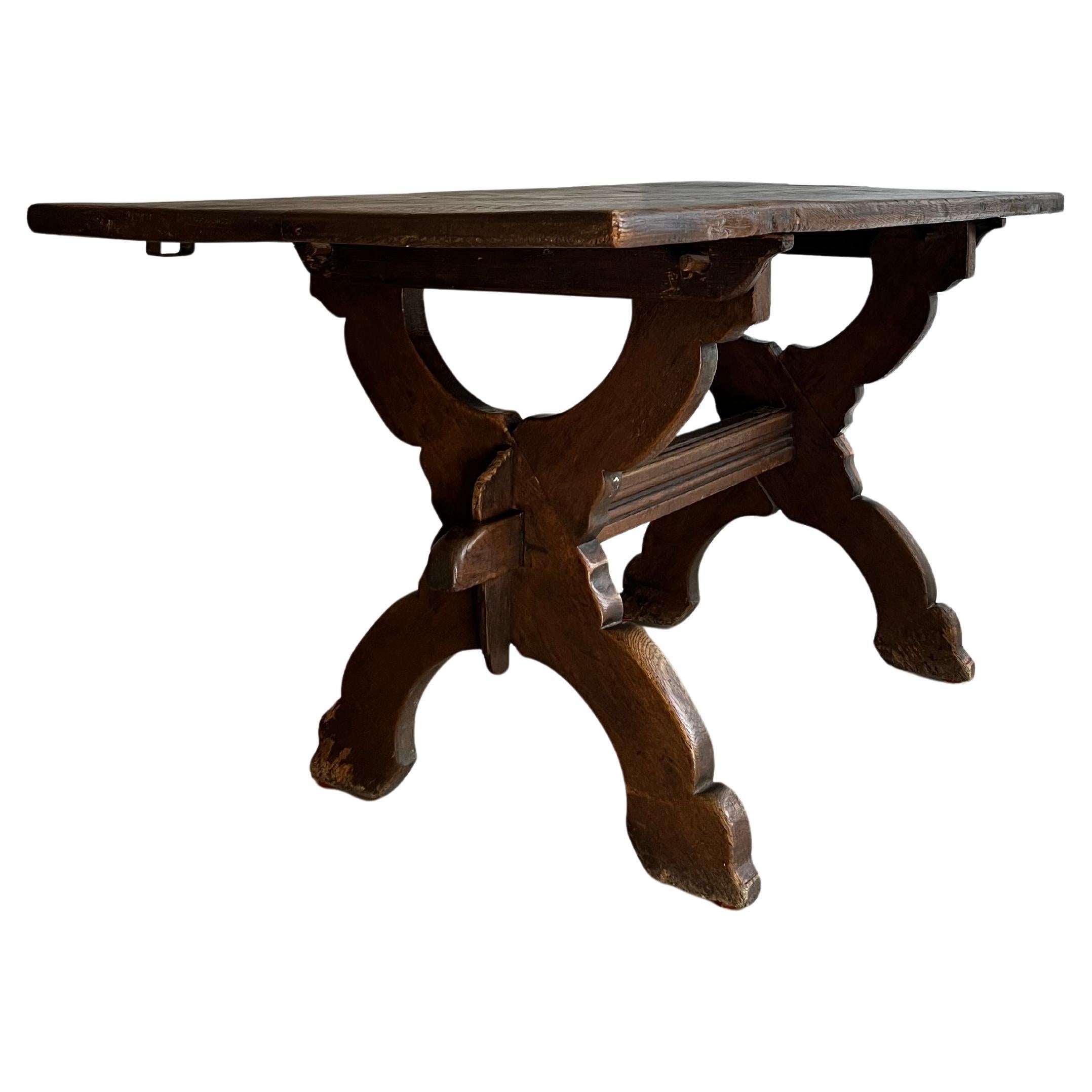 Swedish trestle table in oak, ca 1880s For Sale at 1stDibs