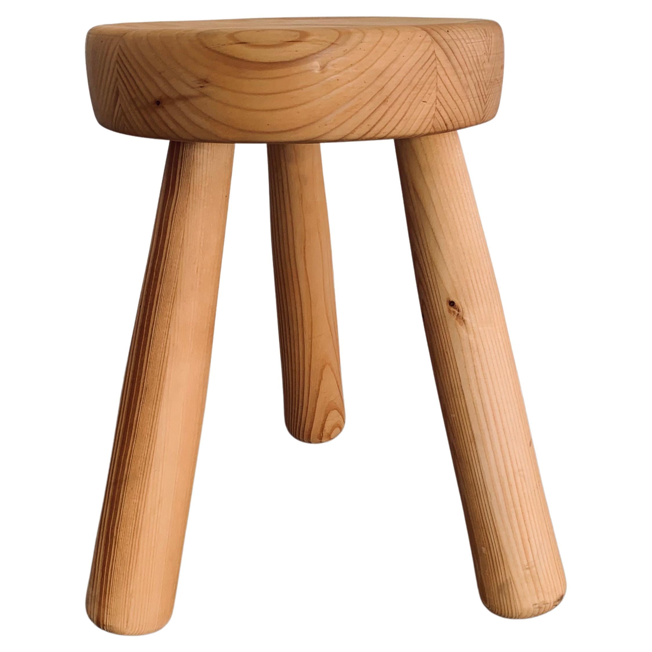Swedish tripod solid pine stool by Ingvar Hildingsson 1970s For Sale at ...