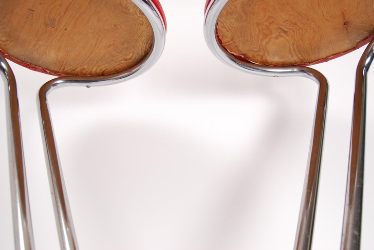 Swedish Tubular Steel Stools, Set of 2 at 1stDibs