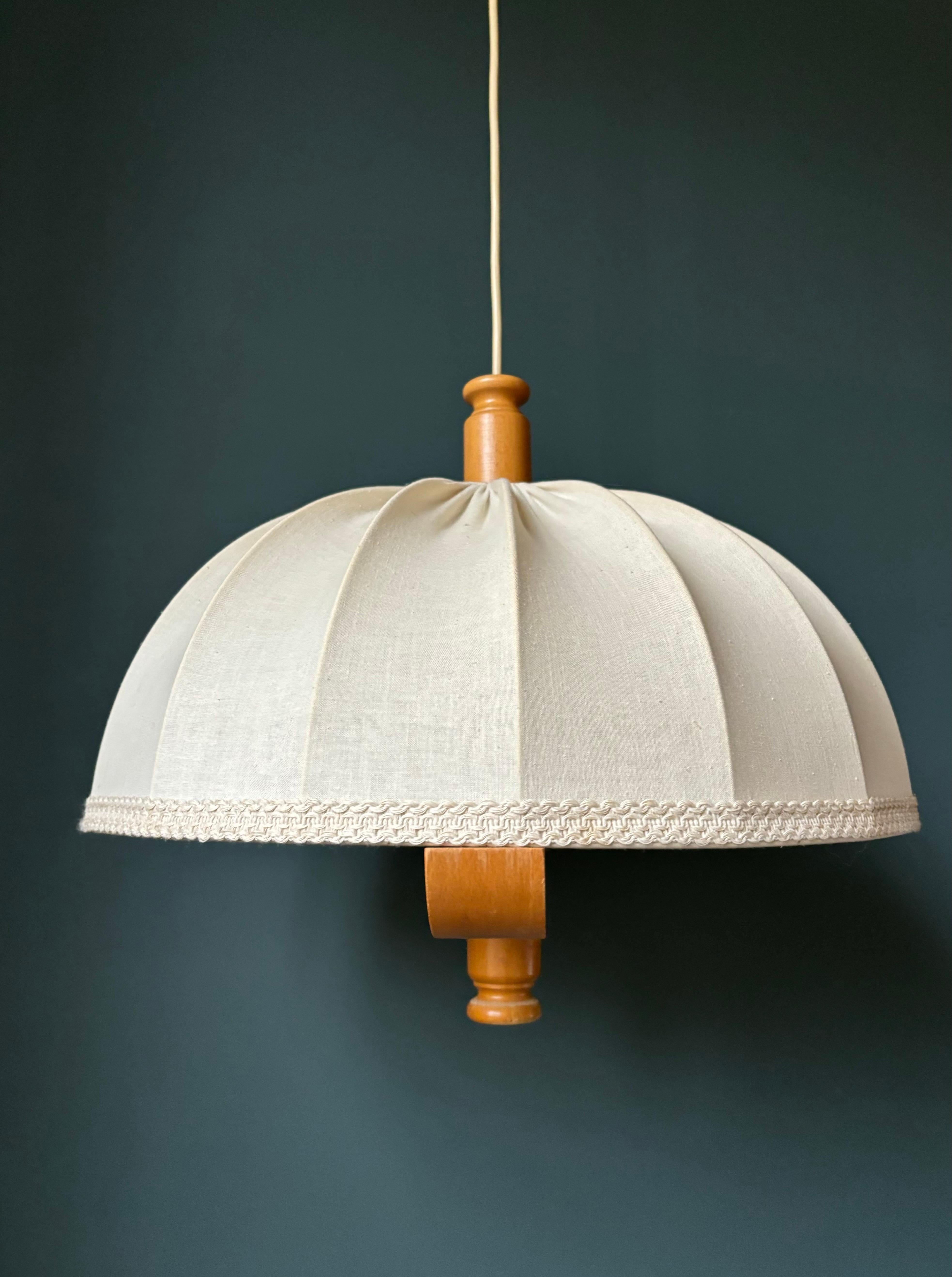 Vintage Swedish Textile Dome Pendant, 1960s For Sale at 1stDibs