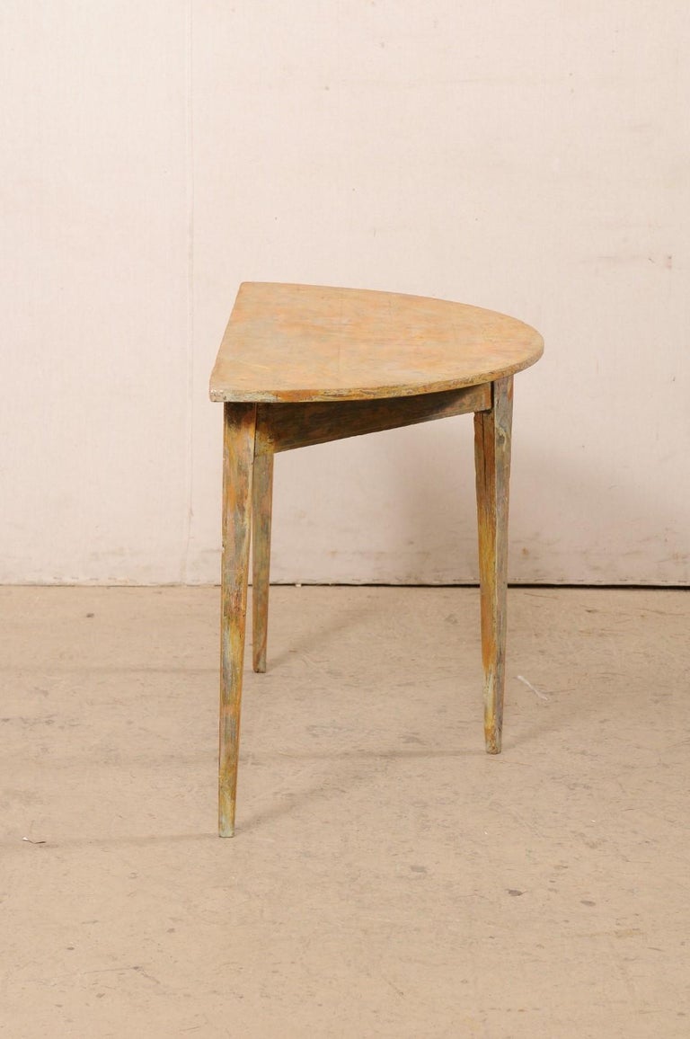Swedish Wooden Demi-Lune Table, 19th Century For Sale at 1stDibs