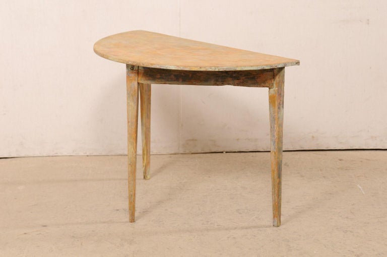Swedish Wooden Demi-Lune Table, 19th Century For Sale at 1stDibs