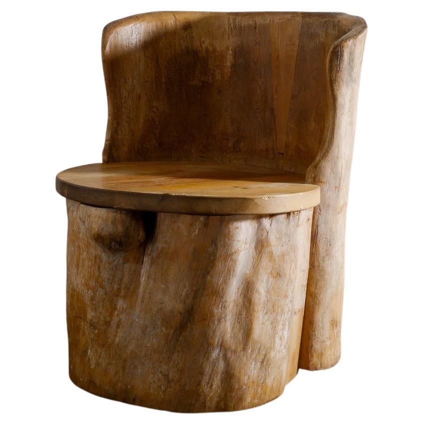 Swedish Sculptural Brutalist Stump Chair in Pine, circa 1950s at ...
