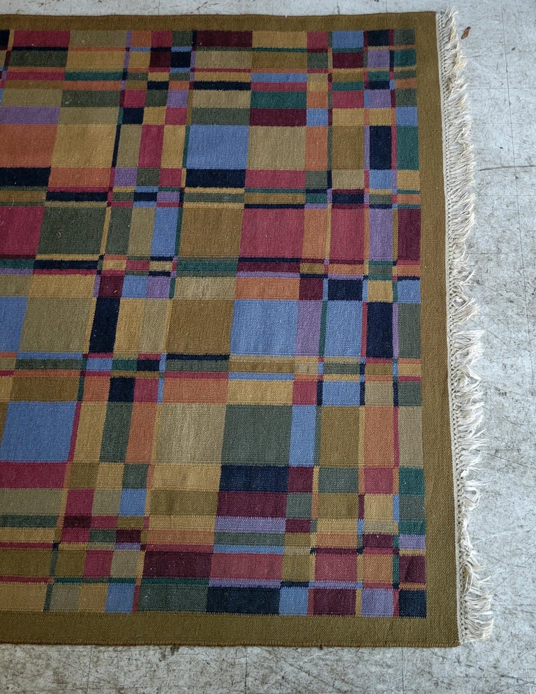 Swedish Wool Flatweave Rug, circa 1960s For Sale at 1stDibs