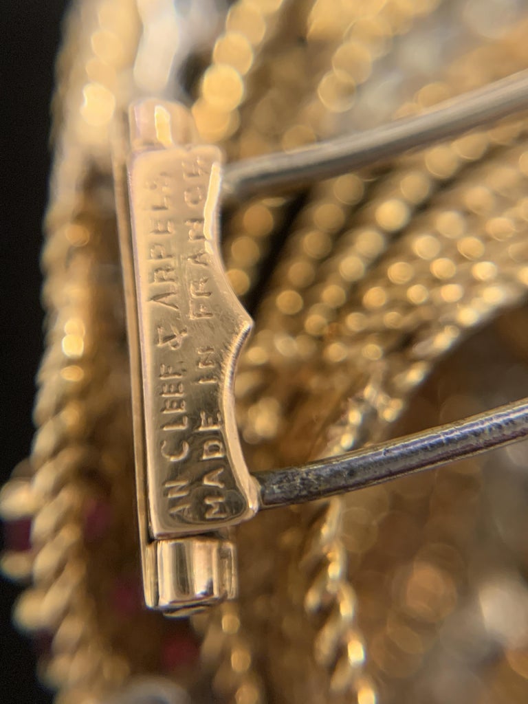 Van Cleef and Arpels Colored Gem-Set Ribbon Brooch For Sale at 1stDibs