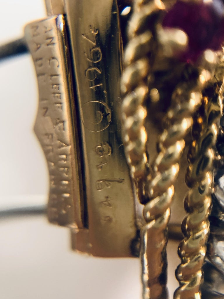 Van Cleef and Arpels Colored Gem-Set Ribbon Brooch For Sale at 1stDibs