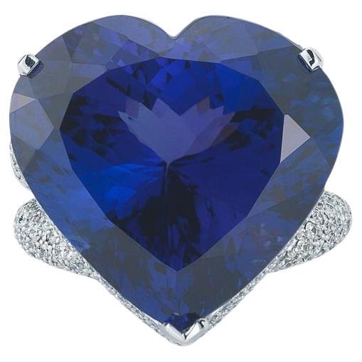 Heart Shape Tanzanite Diamonds Ring at 1stDibs