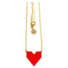 Sweet red heart necklace For Sale at 1stDibs