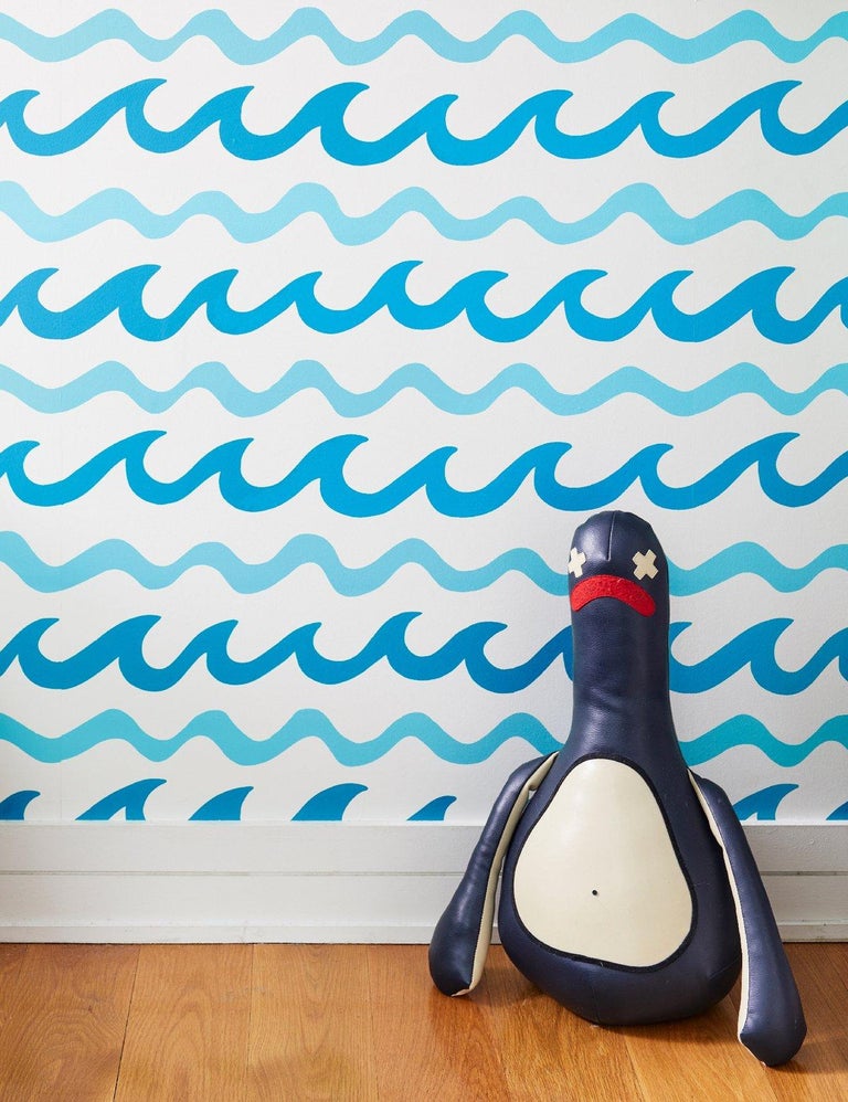 Swell Designer Wallpaper in Macao 'Teal Blues and White' For Sale at ...