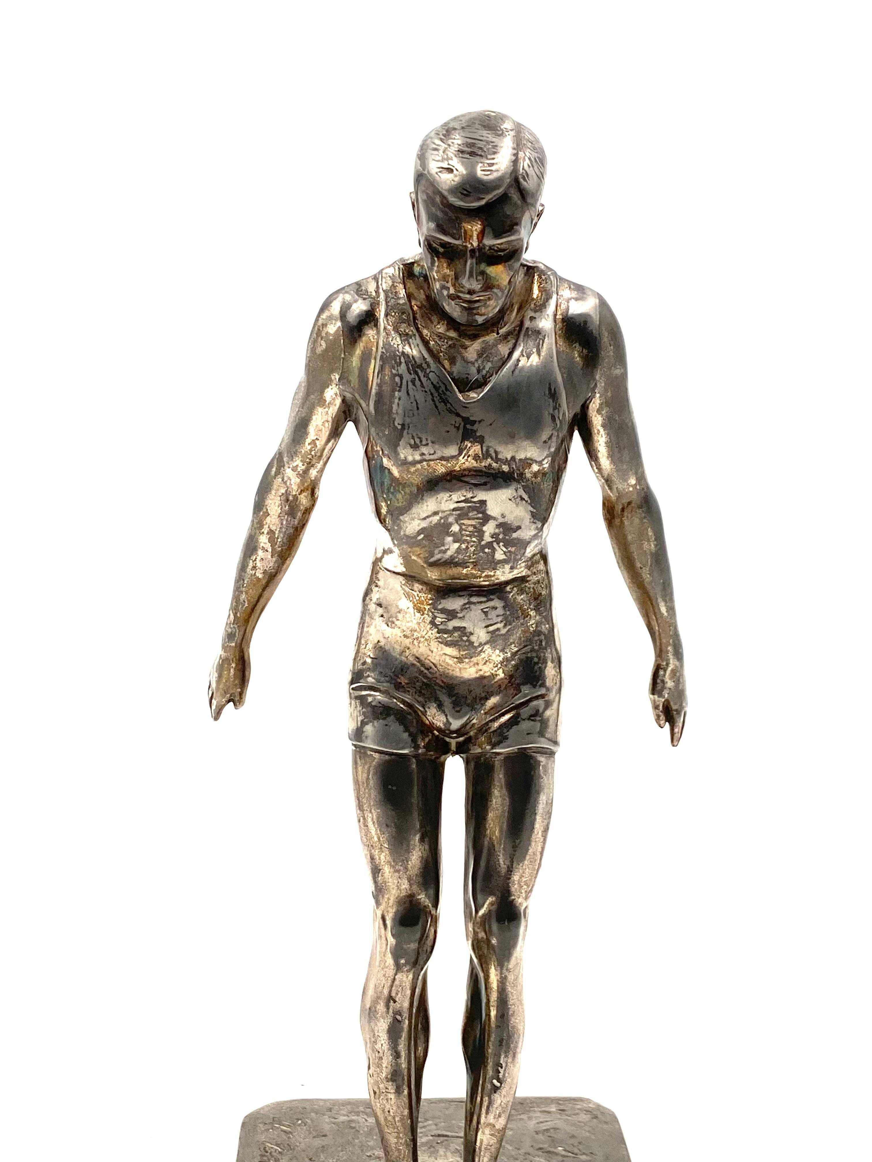 'Swimmer' Silver Plated Figure, Wilhelm Zwick for Kayser, circa 1930 ...