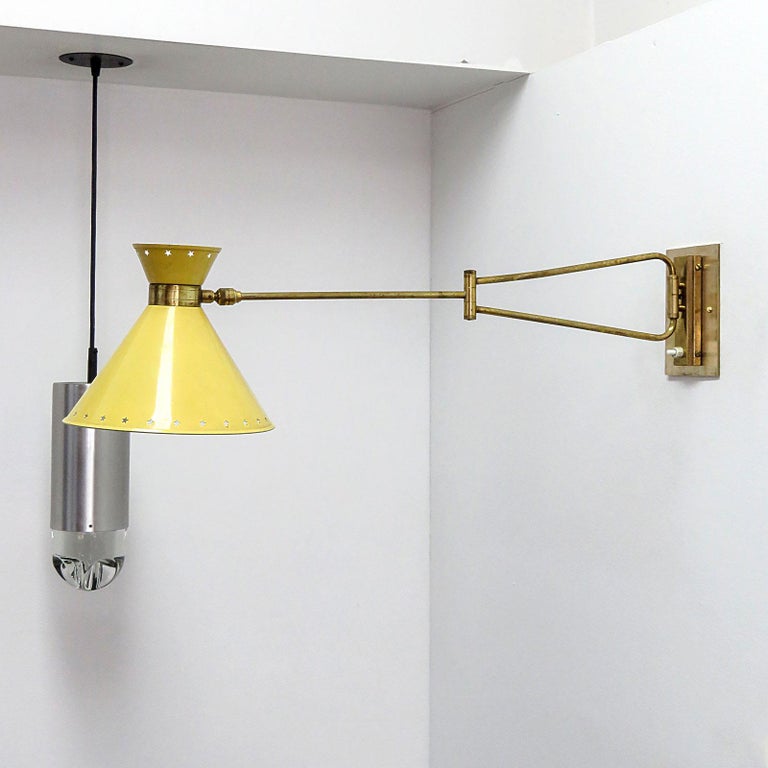 Swing Arm Wall Light by Rene Mathieu for Lunel, 1950 For Sale at 1stDibs